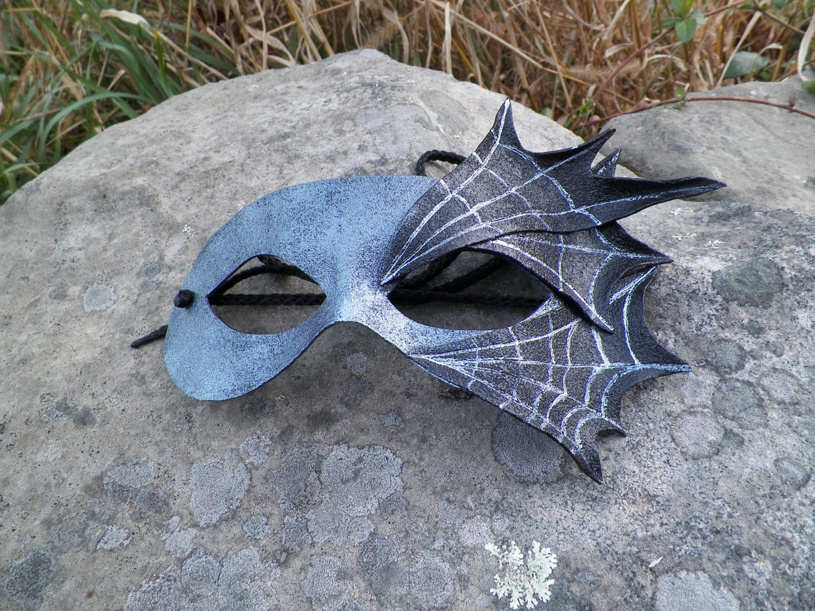 Cobweb Leather Mask - Etsy
