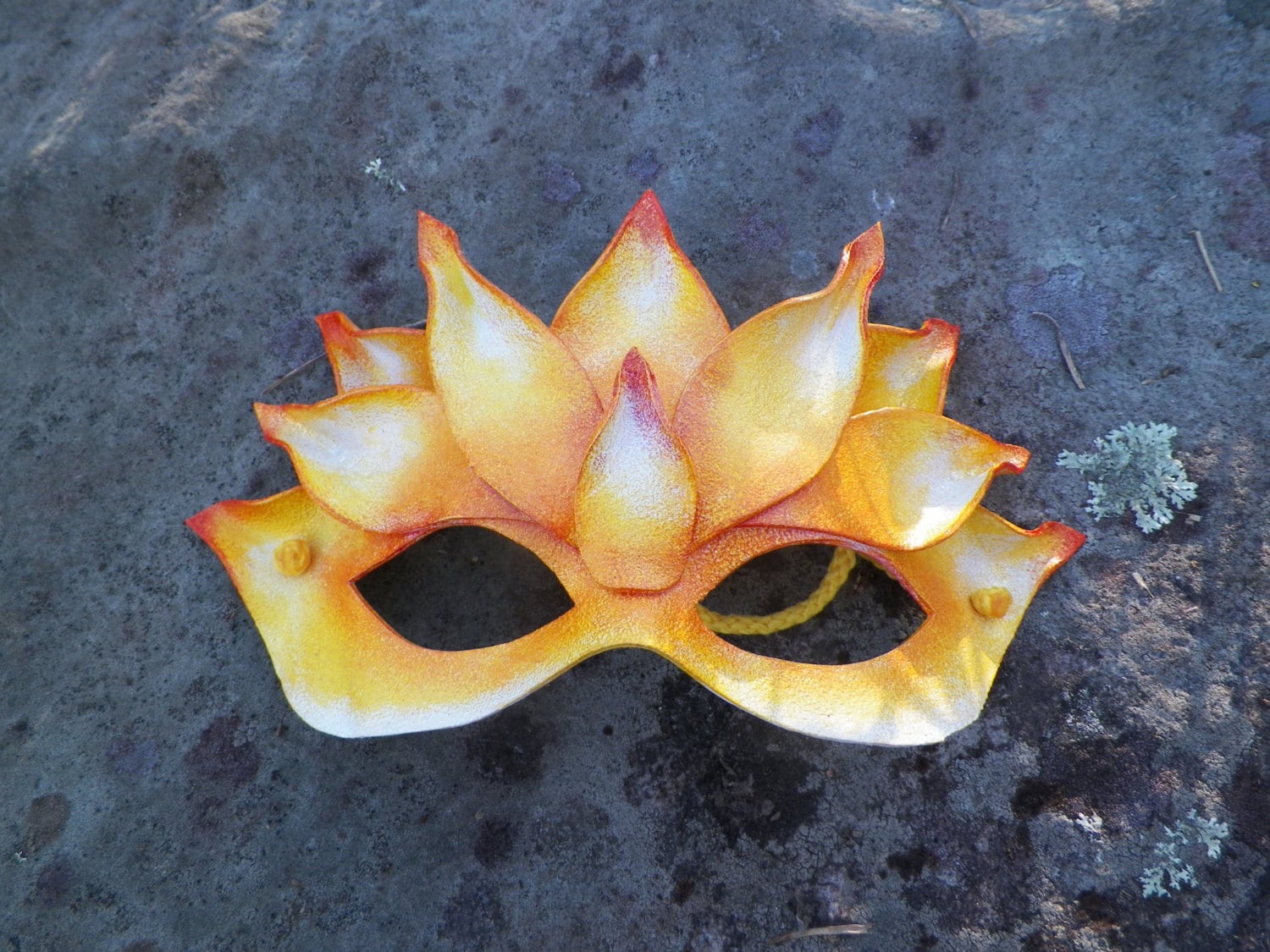 Yellow Lotus Leather Mask | Etsy