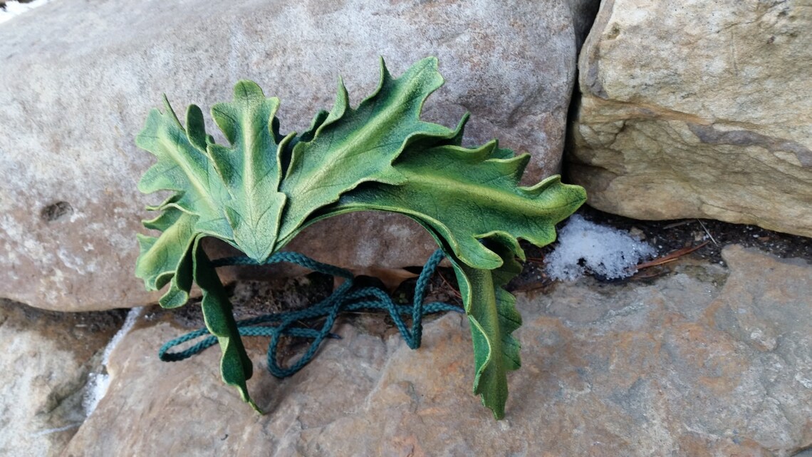 Oak leaf face frame in Green | Etsy