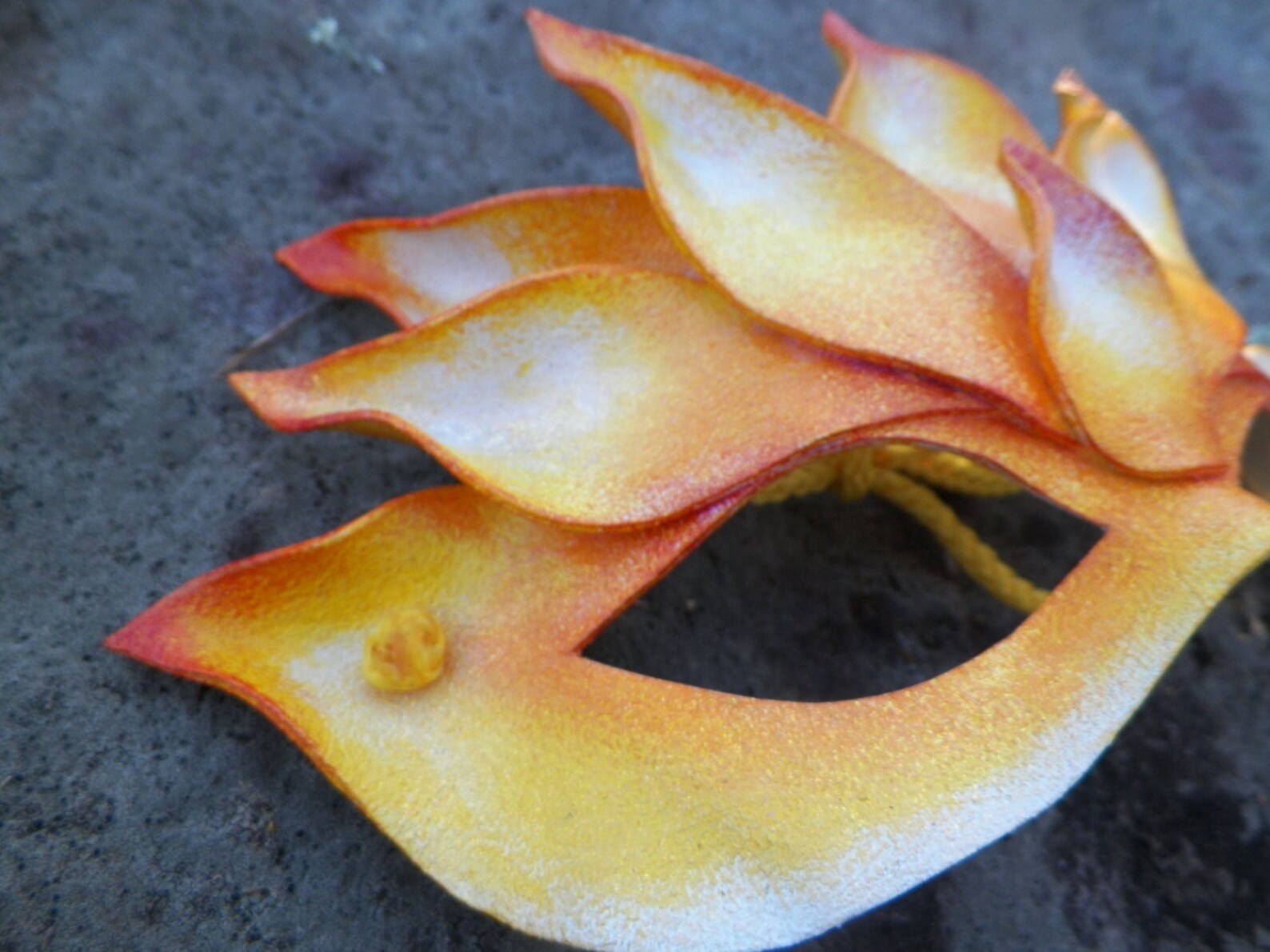 Yellow Lotus Leather Mask - Etsy
