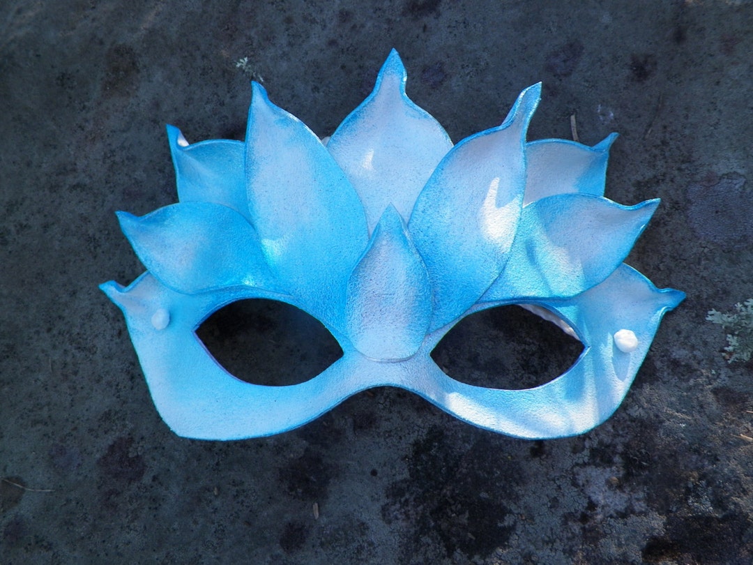 Blue Lotus Leather Mask - Etsy