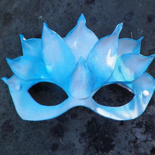 Pink Lotus Leather Mask - Etsy