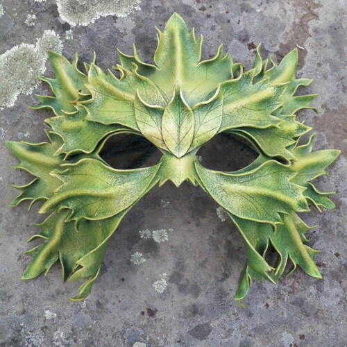 Classical Green Man Mask in Leather | Etsy UK