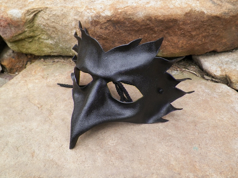 Leather Raven Mask - Etsy