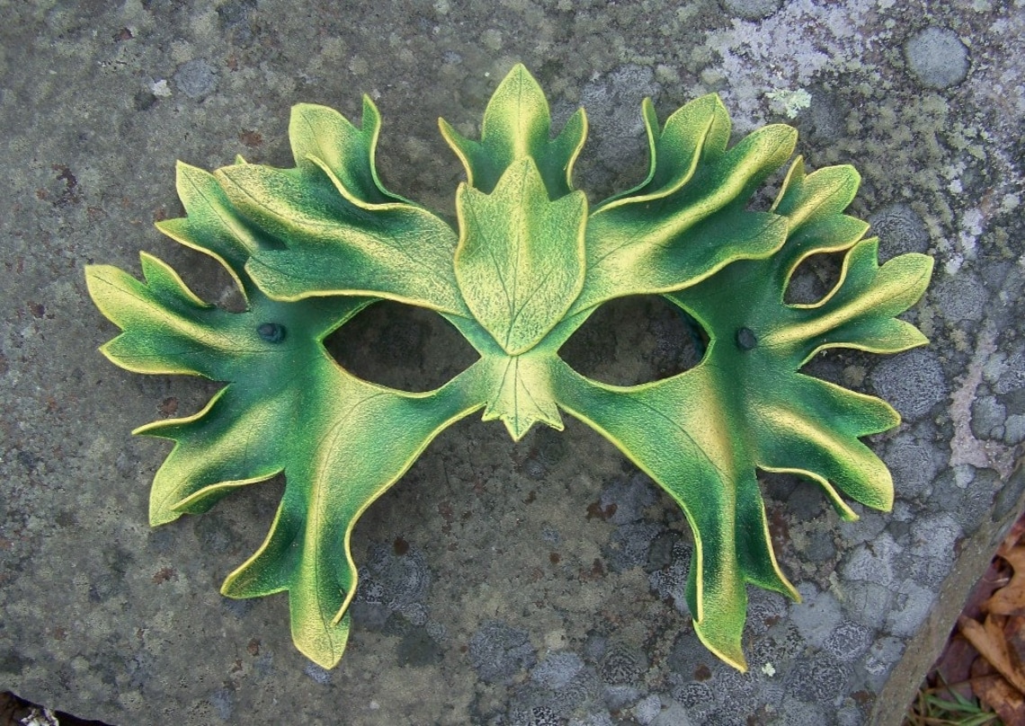 Green Man Mask in Spring Green - Etsy