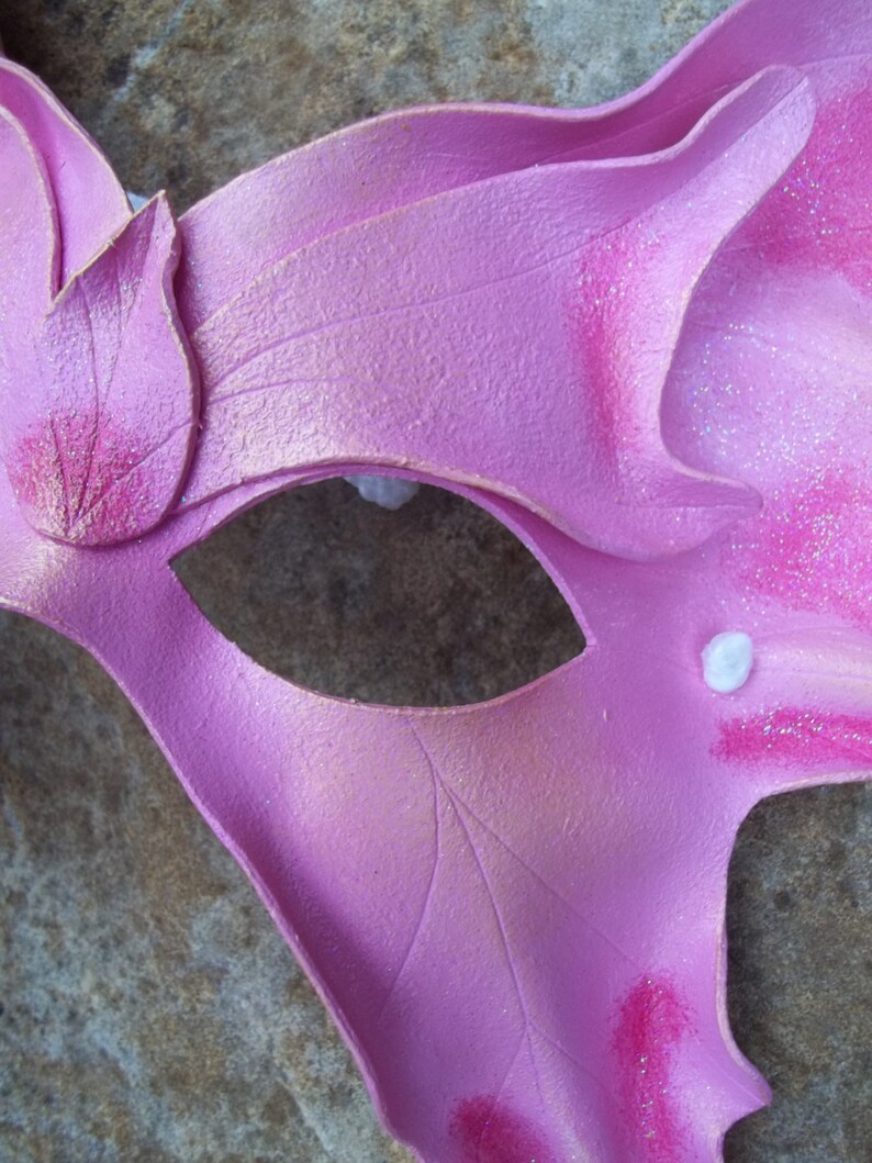 Leather Fairy Mask in Pink - Etsy