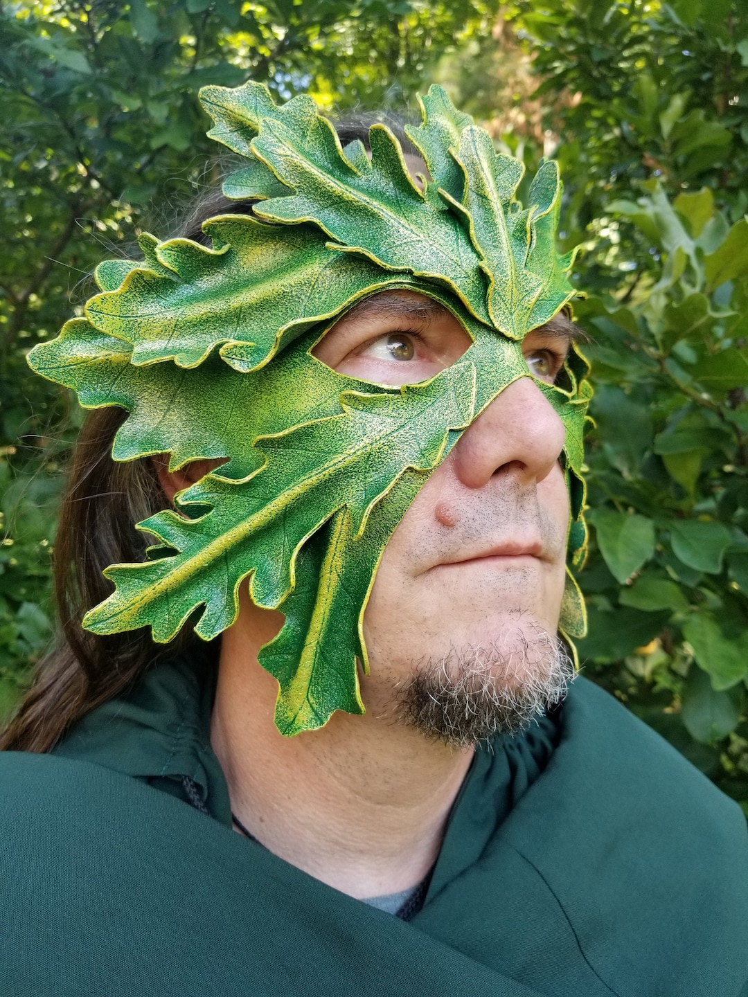 White Oak Leaf Green Man Mask - Etsy
