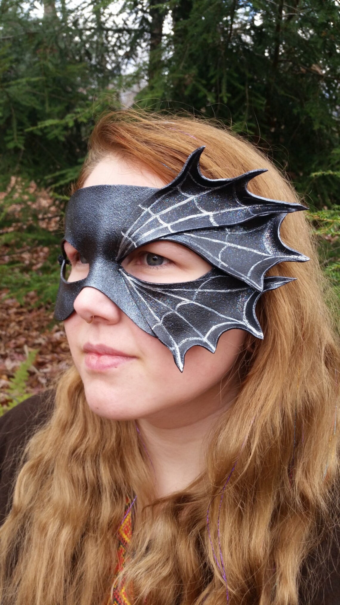 Cobweb Leather Mask - Etsy