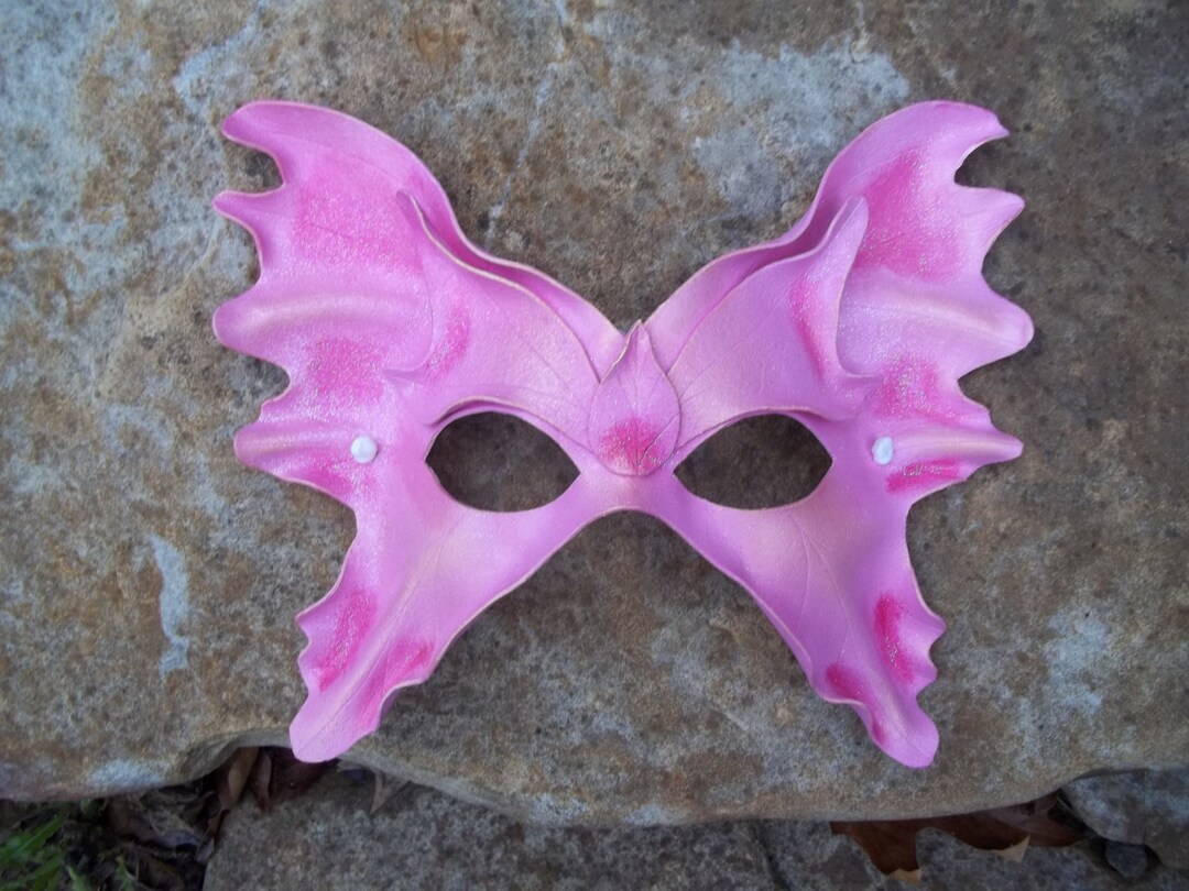 Leather Fairy Mask in Pink - Etsy