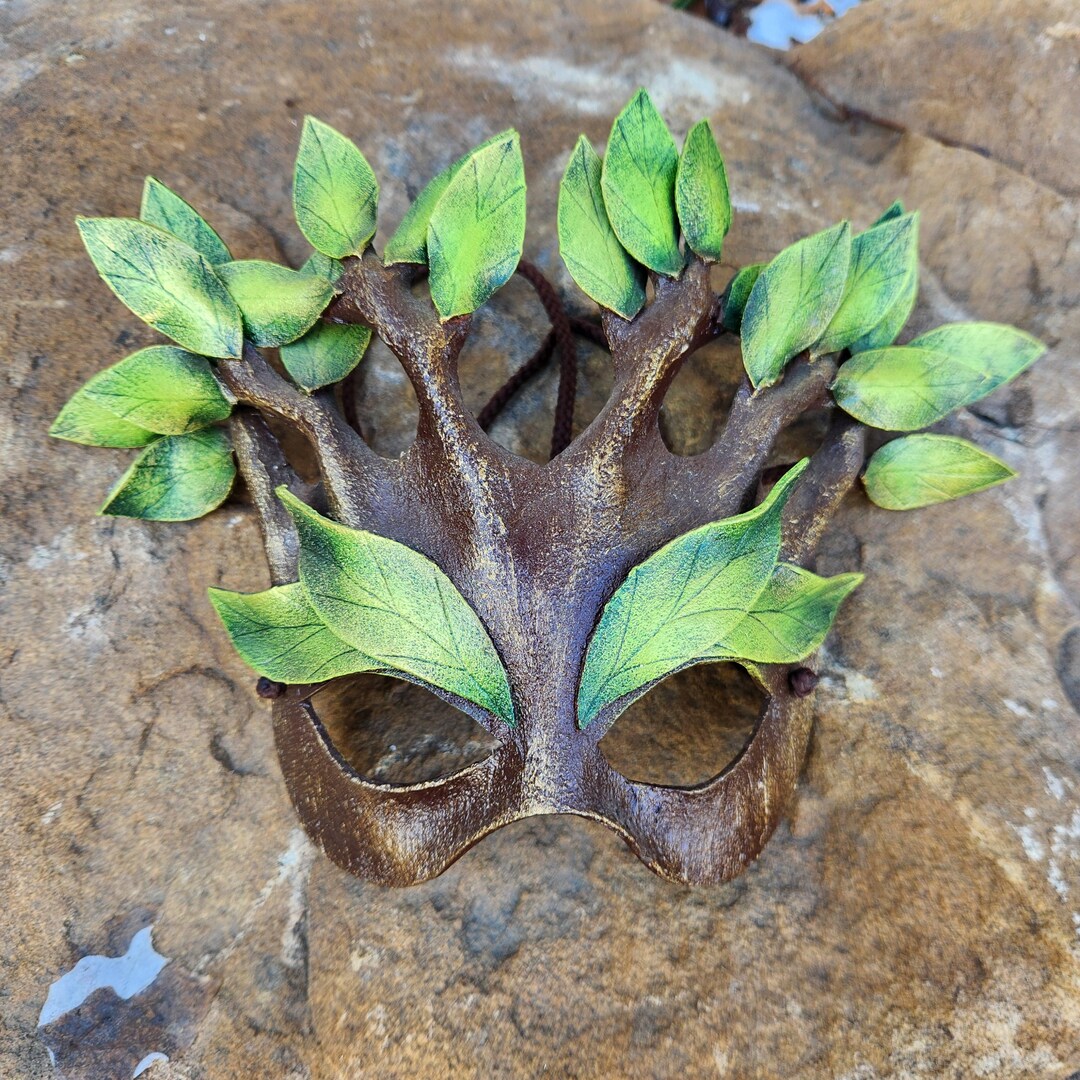 Tree Spirit Leather Mask - Etsy