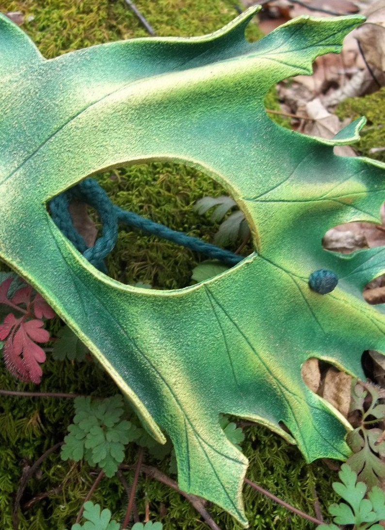 Pin Oak Leaf Green Man Mask in Green - Etsy
