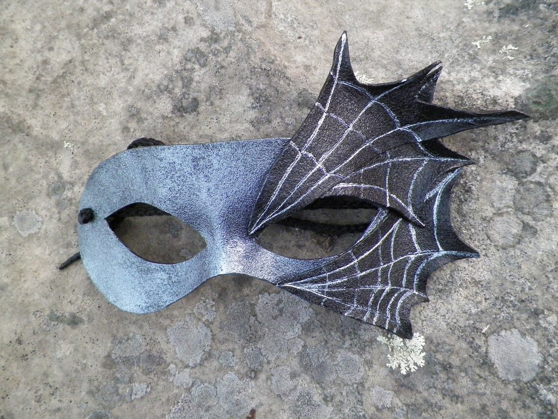 Cobweb Leather Mask - Etsy