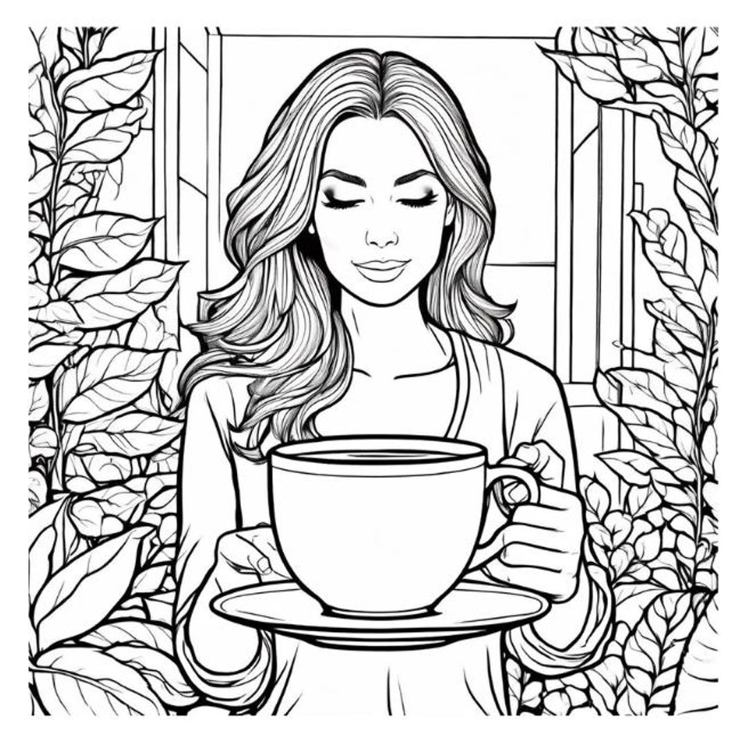 25 Coffee Theme Coloring Sheets for Adults - Instant Digital Download ...