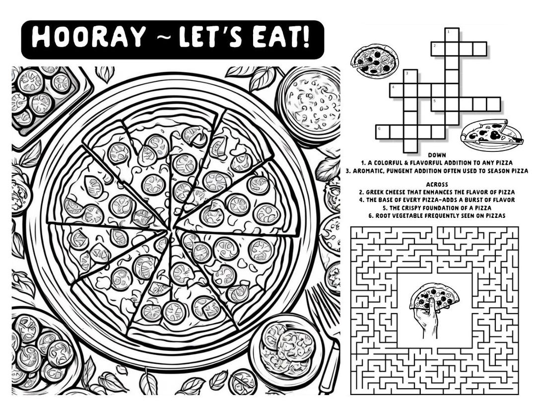 15 Restaurant Coloring Activity Mats - Includes Holidays and Everyday ...