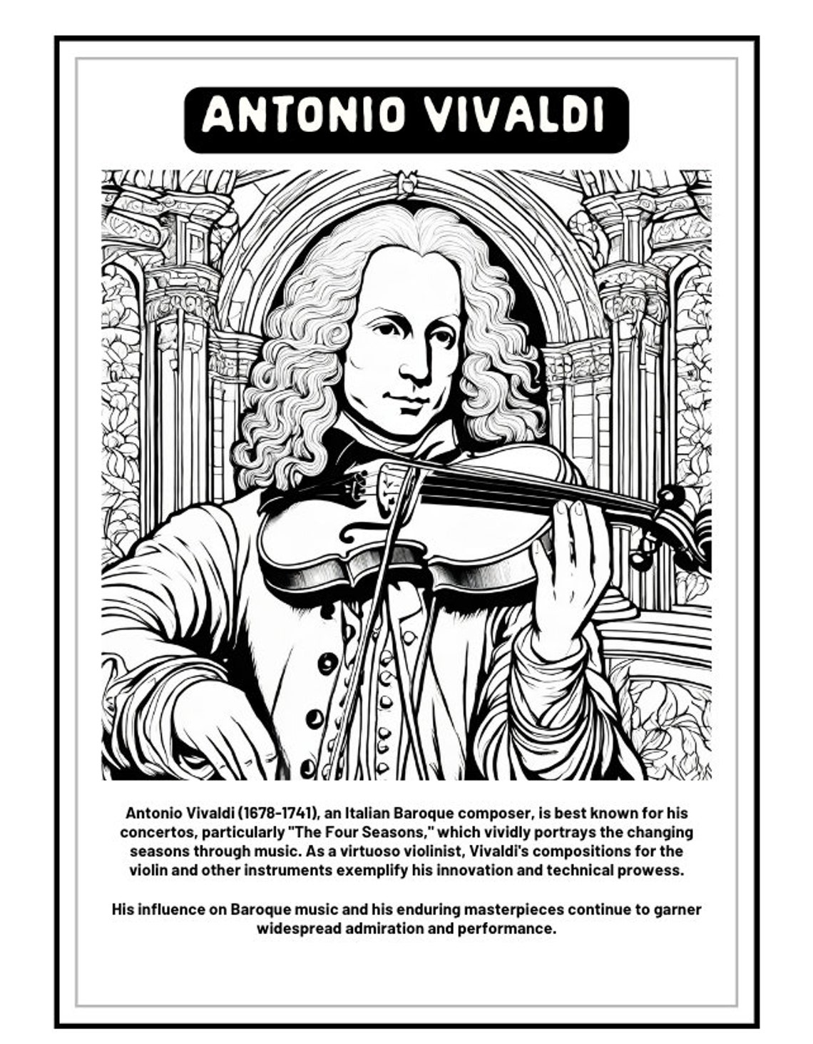 Great Composers in Music History: Coloring Book Celebrating the Lives ...
