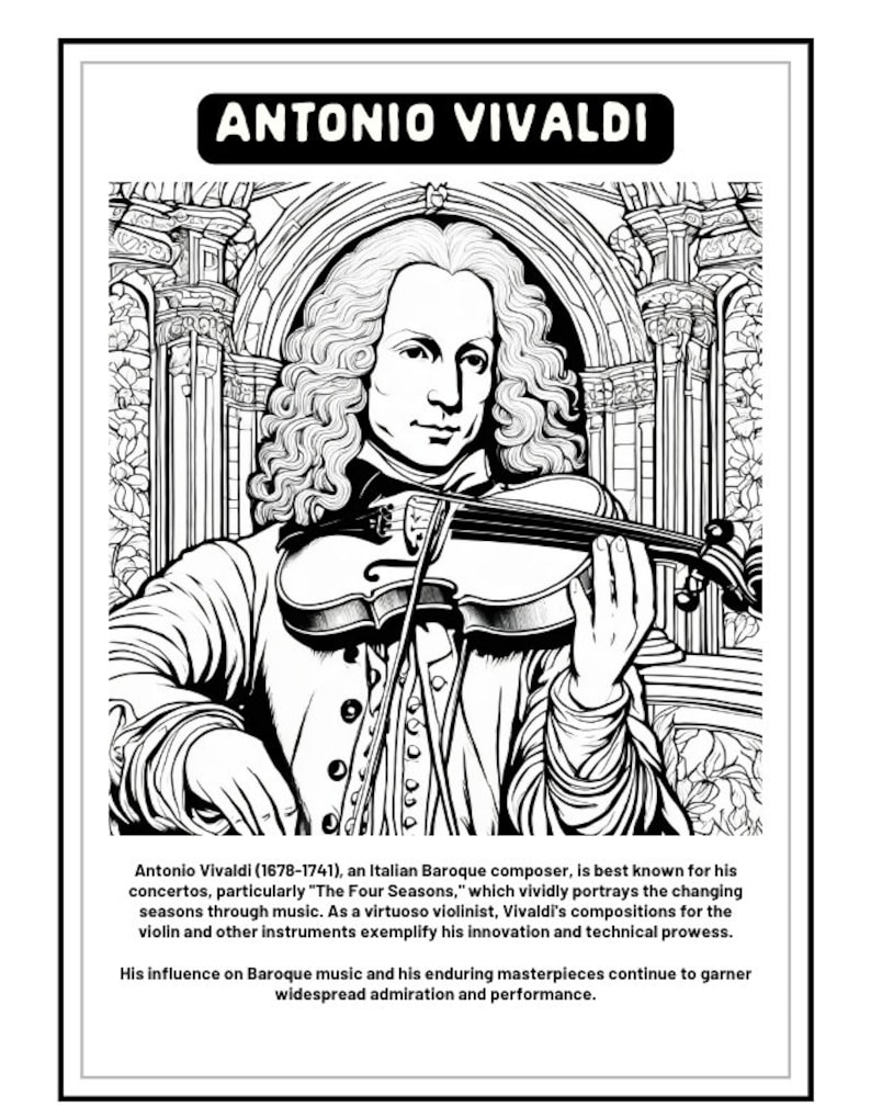 Great Composers in Music History: Coloring Book Celebrating the Lives ...