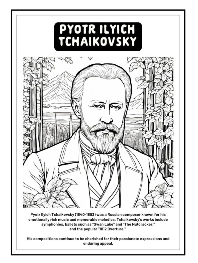 Great Composers in Music History: Coloring Book Celebrating the Lives ...