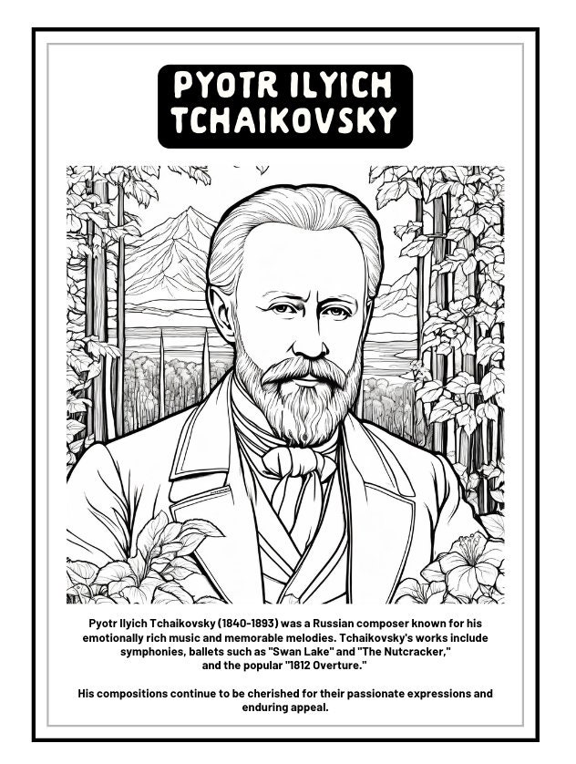 Great Composers in Music History: Coloring Book Celebrating the Lives ...