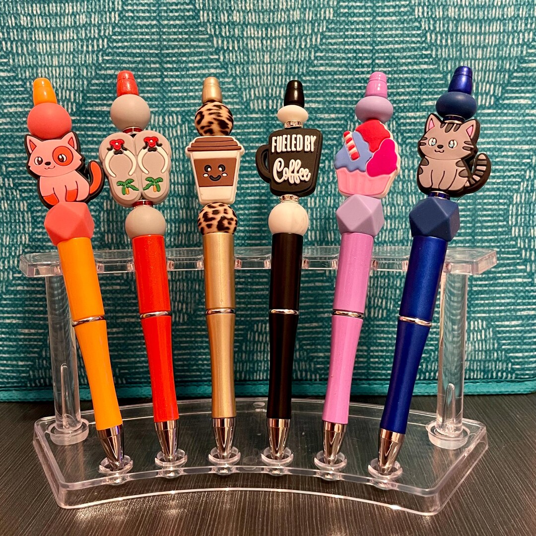 Cute Silicone Focal Beaded Pens – Cats, Coffee, Cupcake, & Flip Flops ...