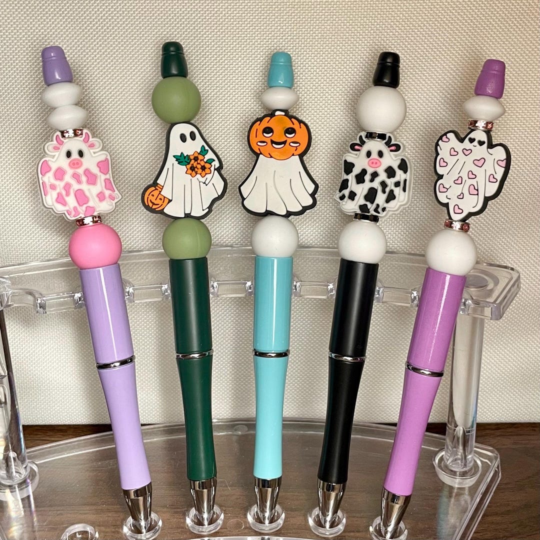 Halloween Beaded Pen | Ghost & Cow Print Pens | Fall Gifts - Etsy