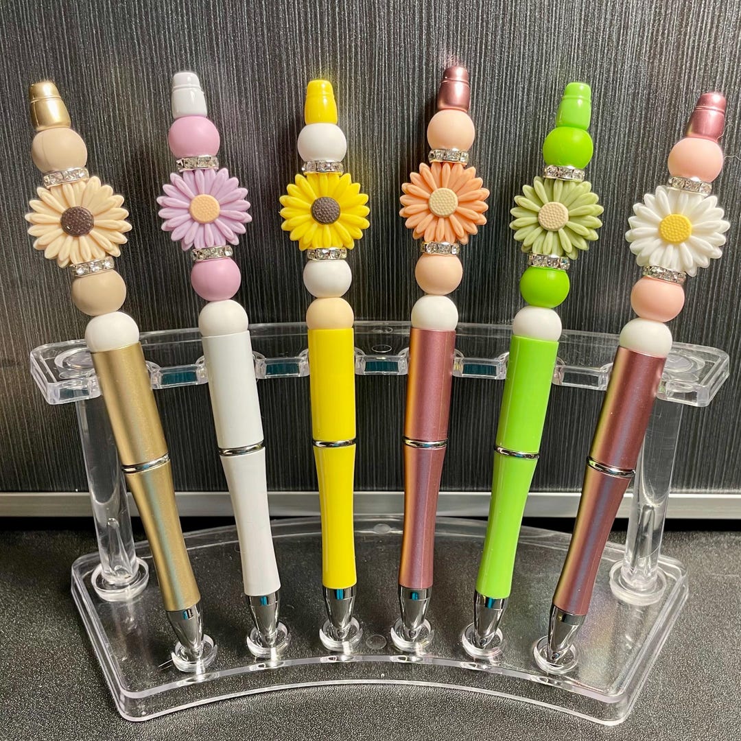 Silicone Flower Focal Beaded Pens - Etsy
