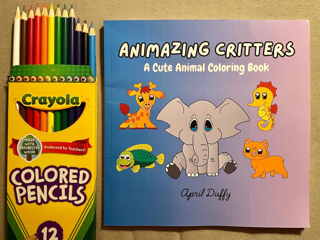 Animal Coloring Book: Animazing Critters, Includes Free Colored Pencils ...