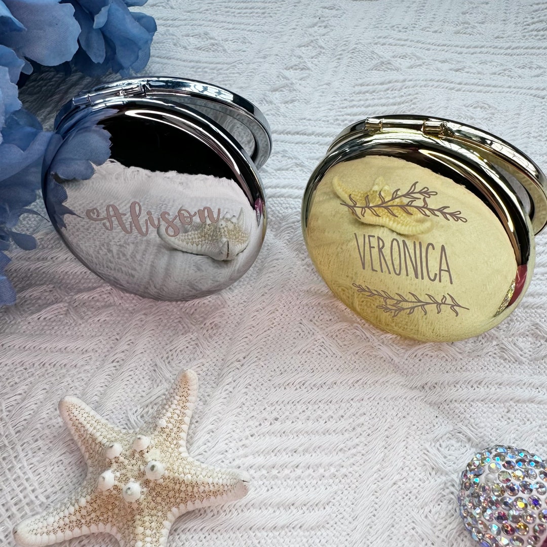 Customized Pocket Mirror, Personalized Name Mirror, Bridesmaid Gift ...