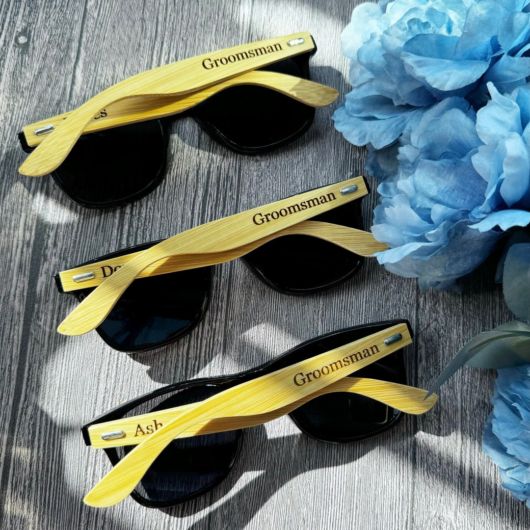 Personalized Men's Sunglasses, Customized Groomsman Glasses, Party Name ...