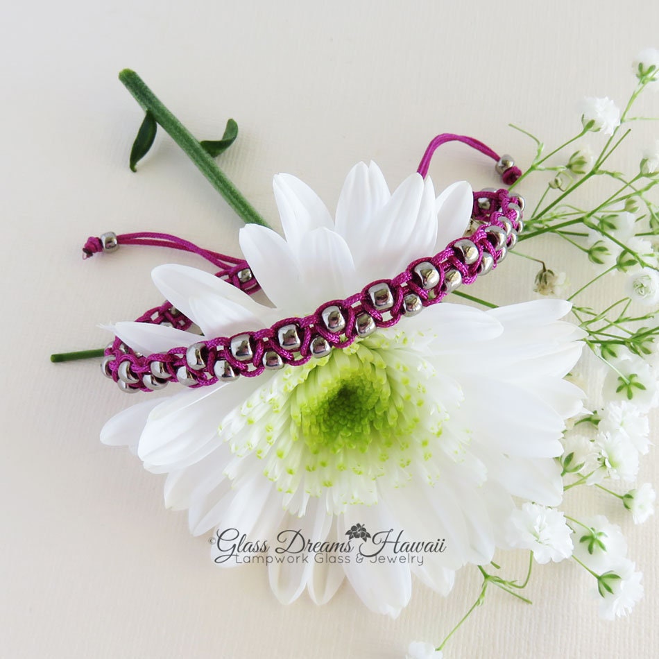 Beaded Macrame Bracelet, Stack Minimalist Bracelet, Boho Stack Bracelet ...