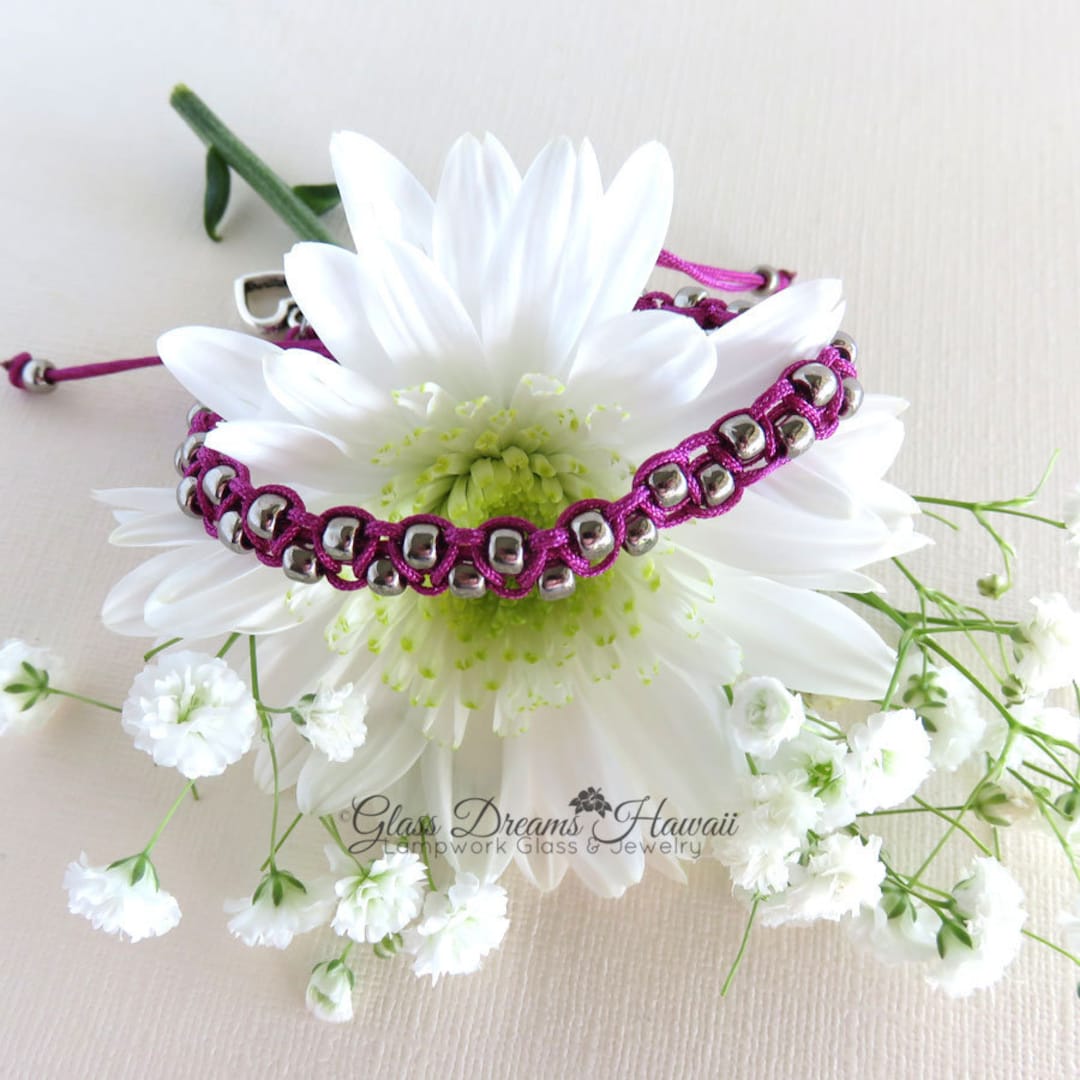 Beaded Macrame Bracelet, Stack Minimalist Bracelet, Boho Stack Bracelet ...