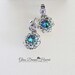 Beaded Bezel Rivoli Dangle Earrings, CZ Zirconia Rhodium Plated Brass ...