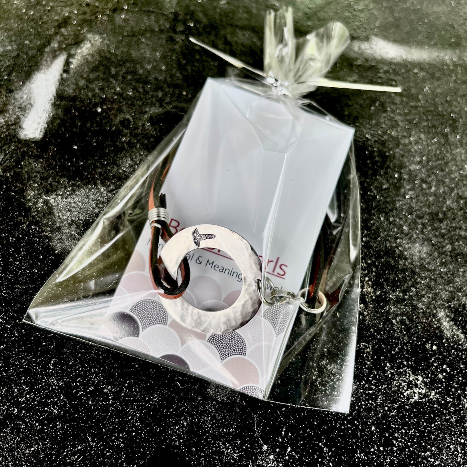 Open Circle Leather Medical Alert Bracelet, Stainless Steel Open Circle ...