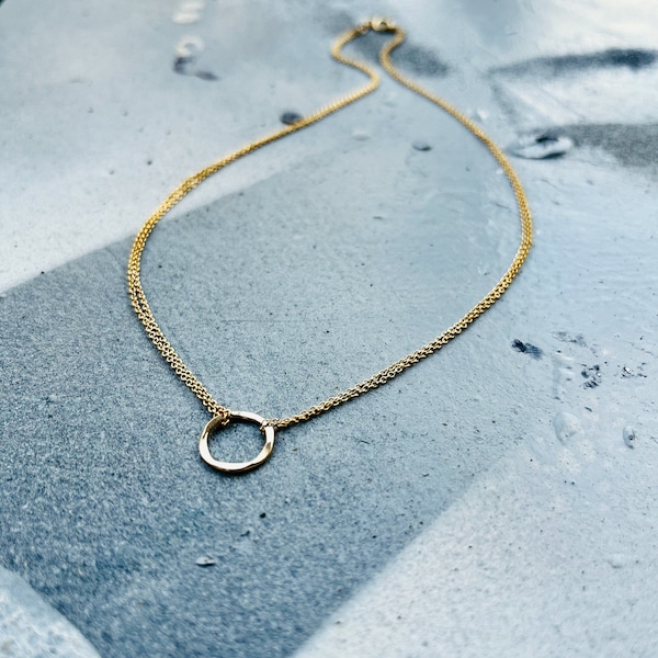Gold Circle Necklace - Etsy