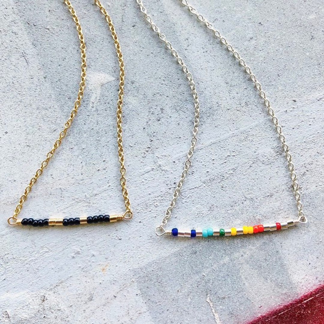 Morse Code Necklace Custom Morse Code Necklace Gift for Her - Etsy