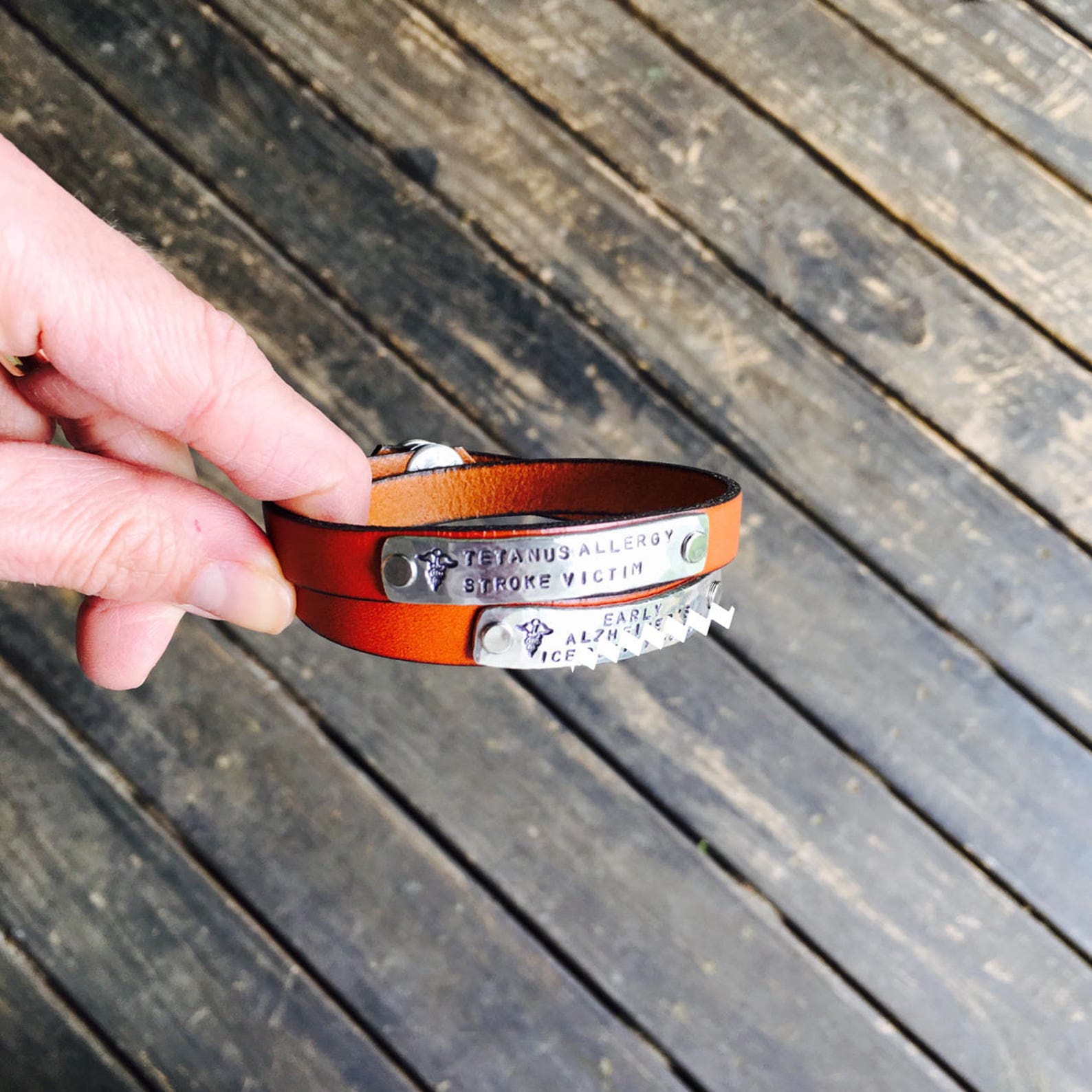 Medical ID Bracelet Leather Medical Alert Bracelet Leather - Etsy