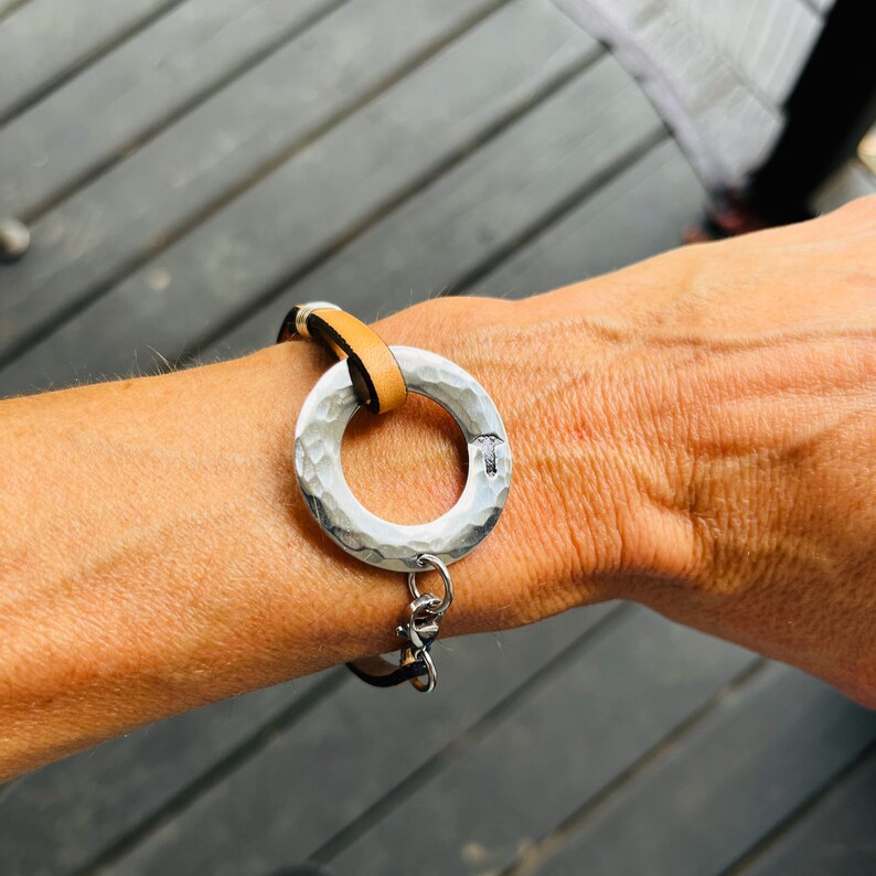 Open Circle Leather Medical Alert Bracelet Stainless Steel - Etsy