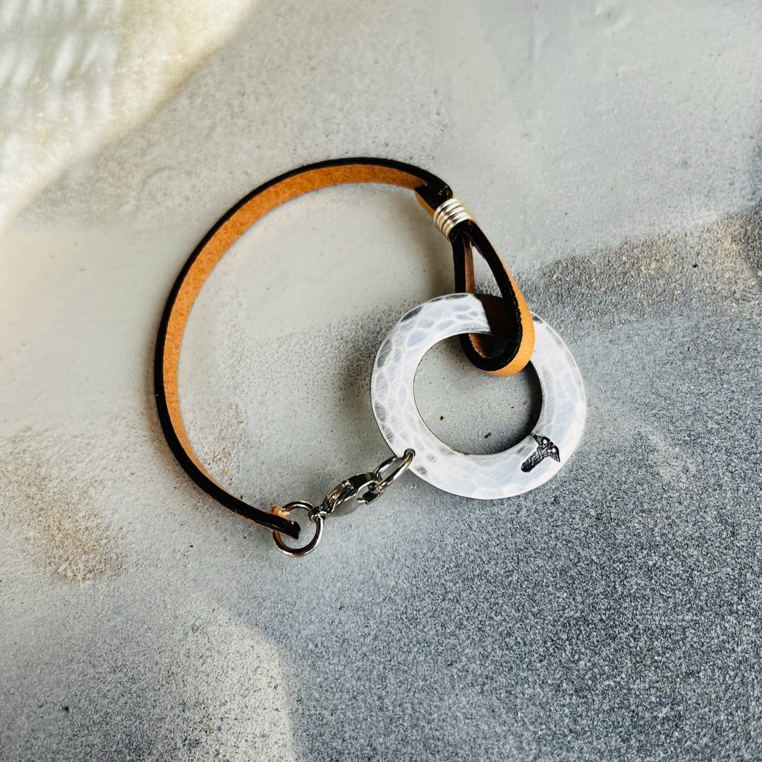 Open Circle Leather Medical Alert Bracelet Stainless Steel - Etsy