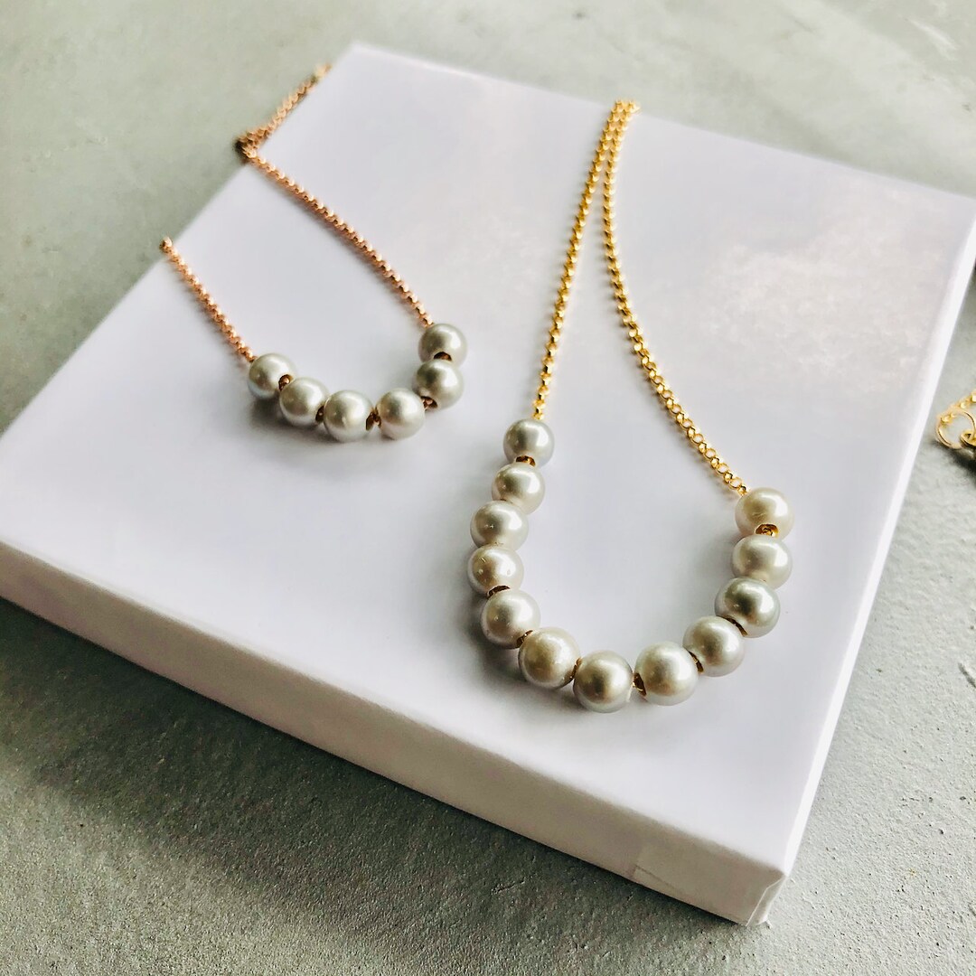 Gold Filled Gray Pearl Necklace: Add-a-pearl Style - Etsy