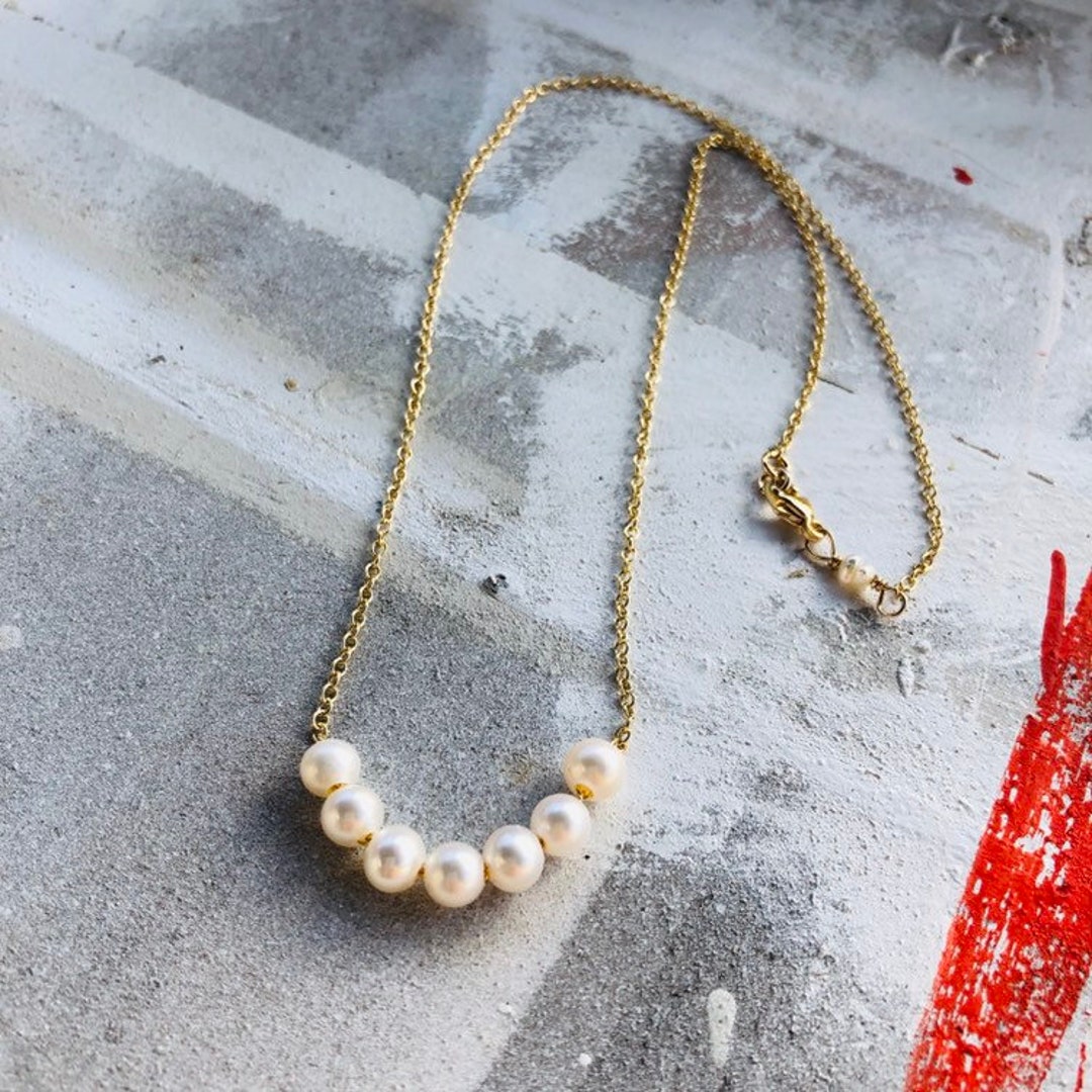 Gold Filled Pearl Necklace: Add-a-pearl Style, 6mm Freshwater Pearls - Etsy
