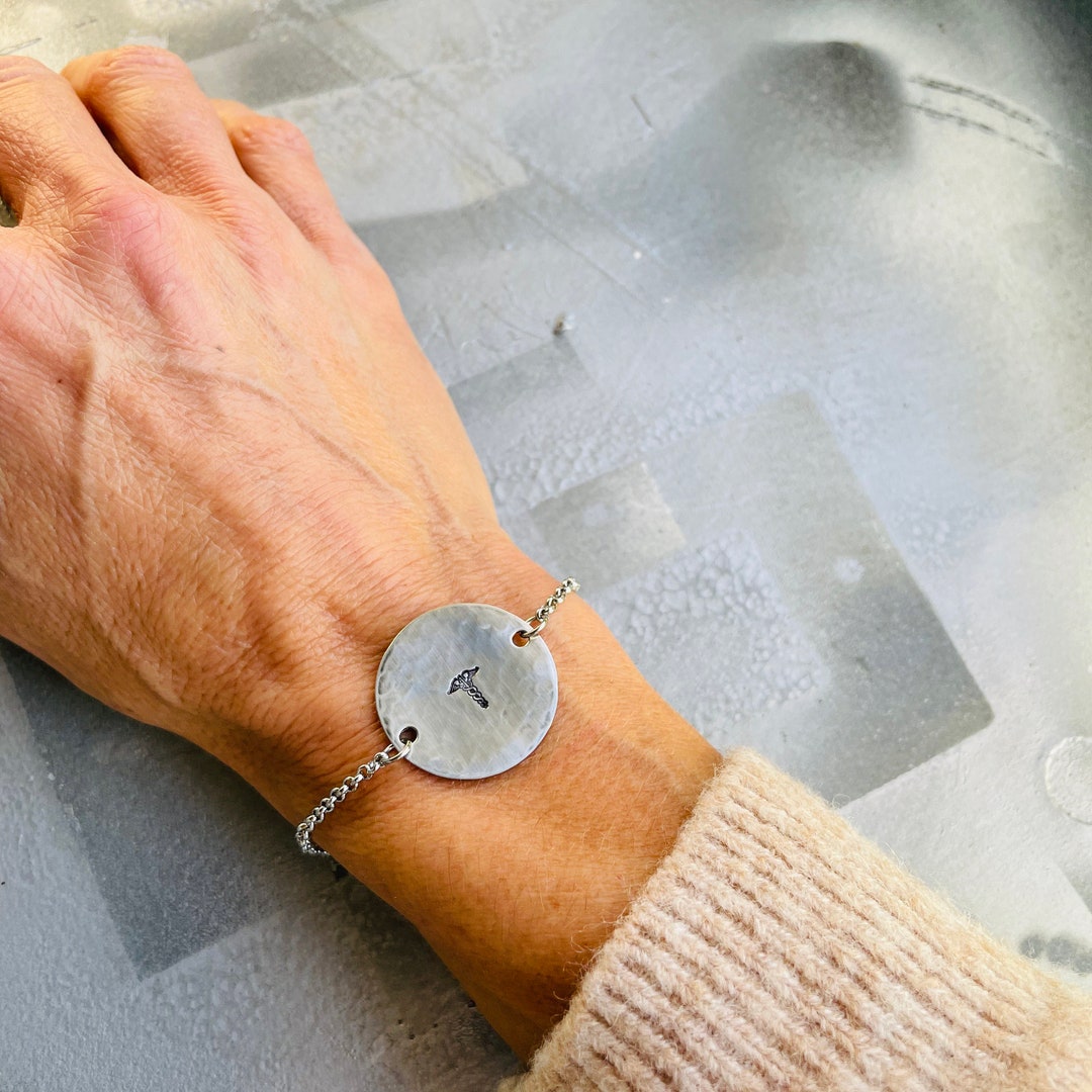 Medical Alert Bracelet Withattached Large Circle Charm Stainless Steel ...