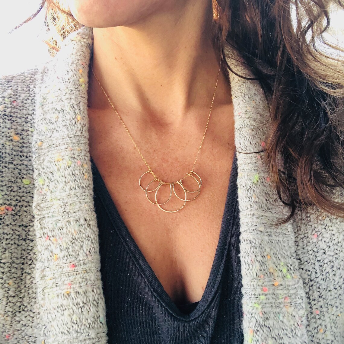 Multi Loop Necklace Loop Necklace Lotus Flower Necklace - Etsy