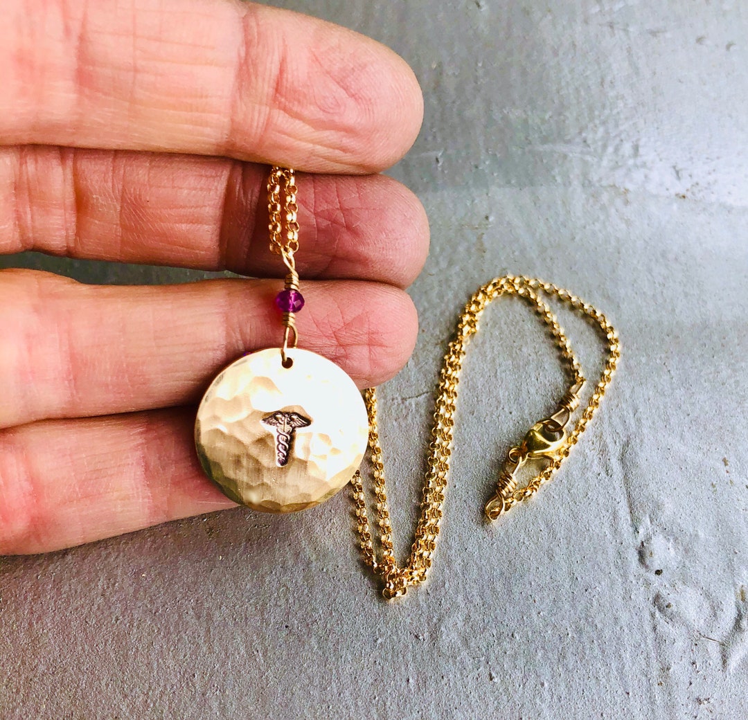 Hammered Gold Filled or Sterling Silver Medical Alert Necklace ...