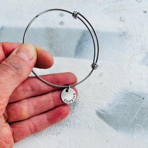 Adjustable Medical Alert Bangle Bracelet: Stainless Steel ID Charm - Etsy