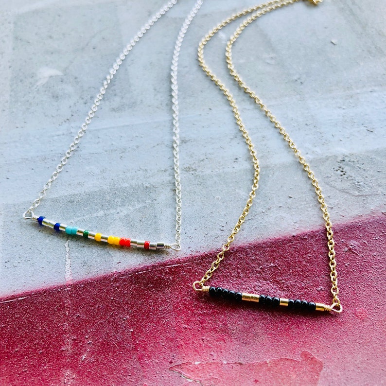 Morse Code Necklace Custom Morse Code Necklace Gift for Her | Etsy