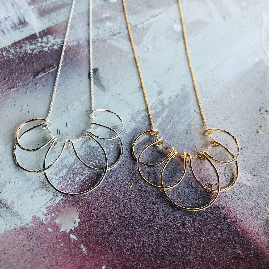 Multi Loop Necklace Loop Necklace Lotus Flower Necklace - Etsy