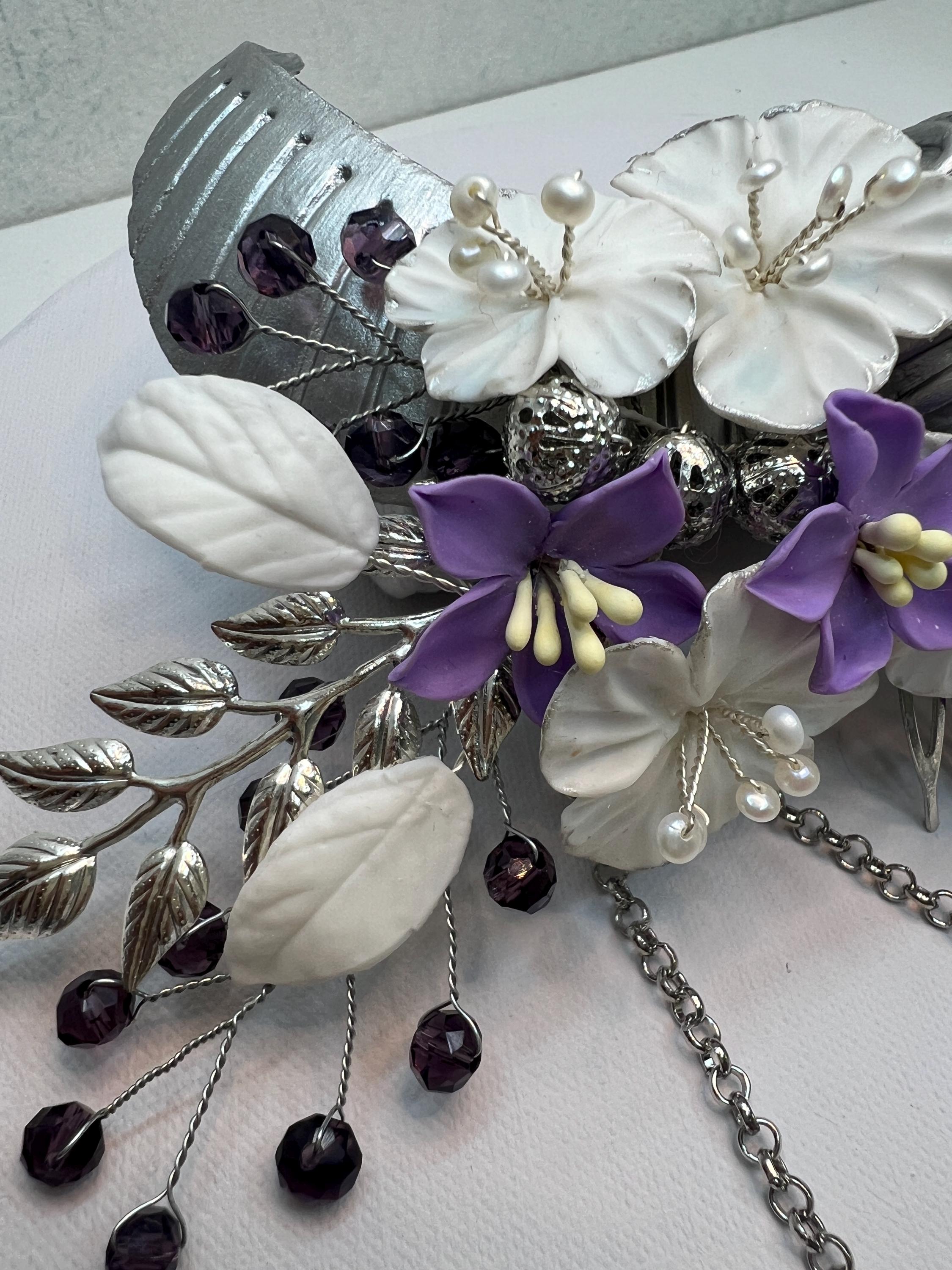 Harry Potter Snich Bridal Headdress. Handcrafted With Porcelain Flowers ...