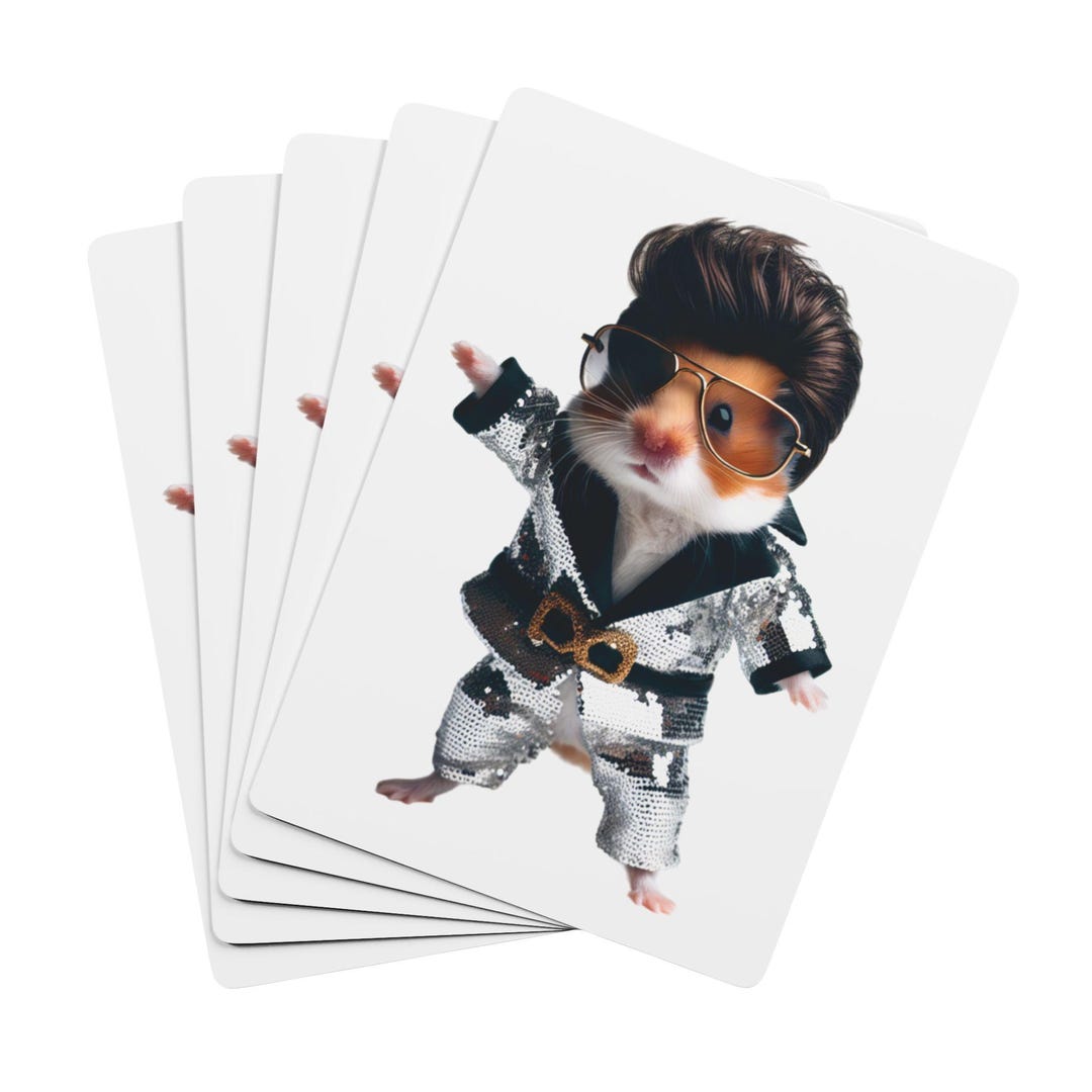 Elvis Hamster Playing Cards | Novelty Poker Deck - Etsy