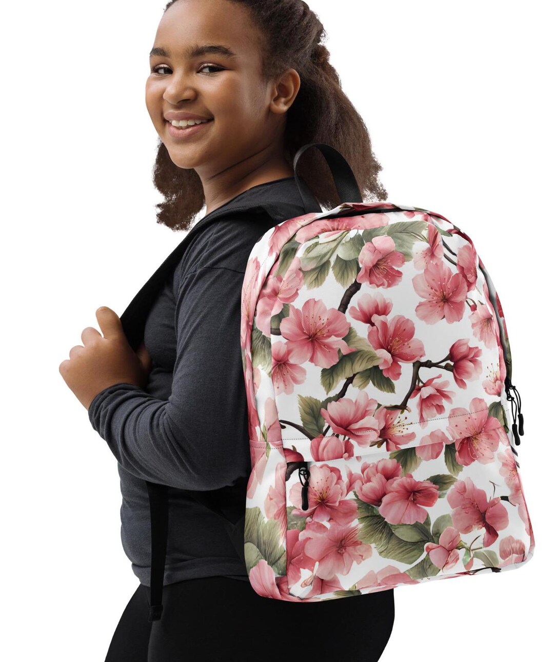 Cherry Blossom Backpack: Water-resistant Floral Travel Bag - Etsy