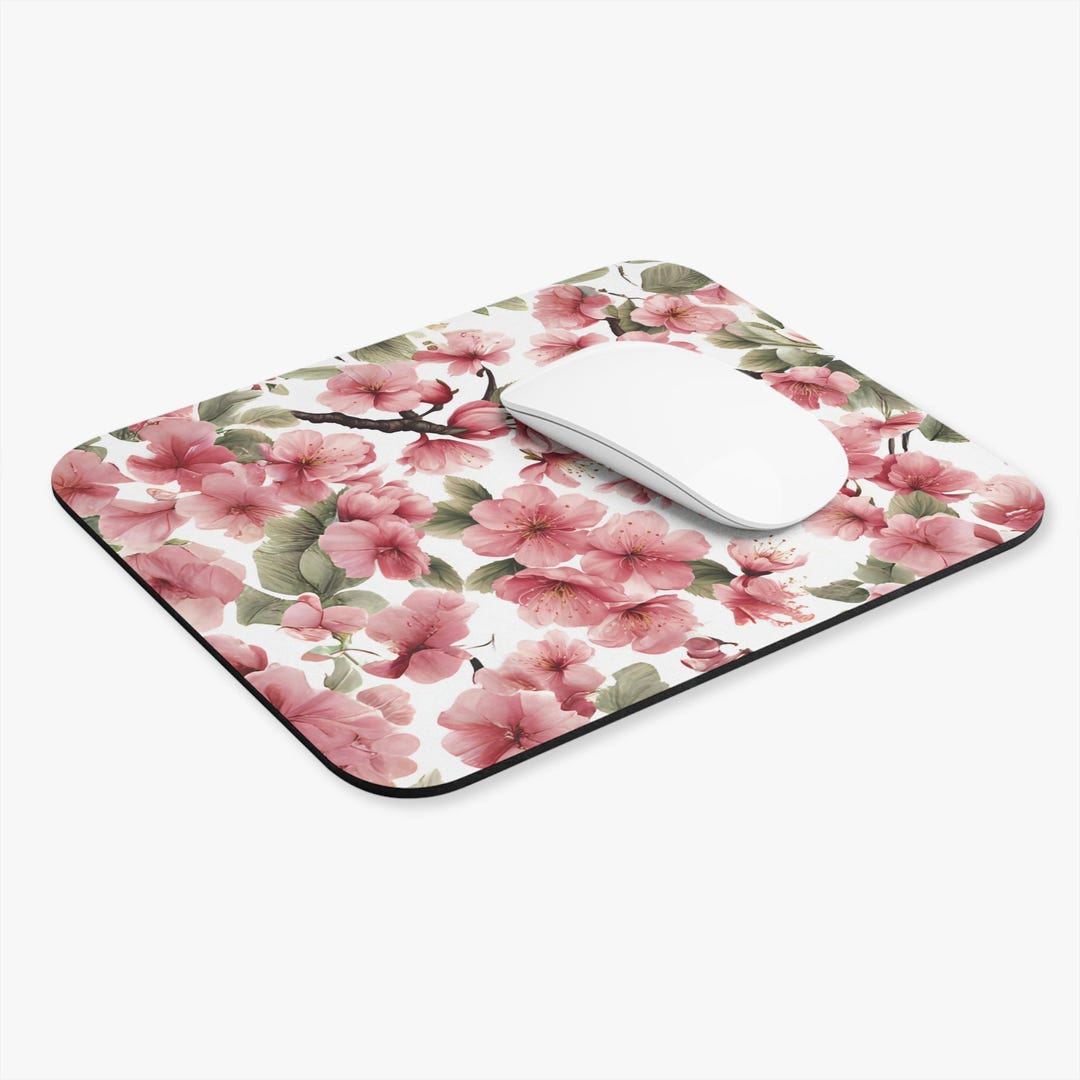 Mouse Pad rectangle, Cherry Blossoms, Flowers Mouse Pad, Pink Flowers ...
