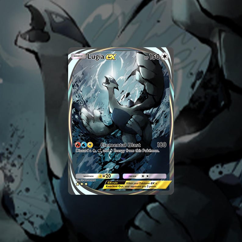 Custom Lugia EX Holofoil Card – Fan Art, Collector's TCG - Etsy